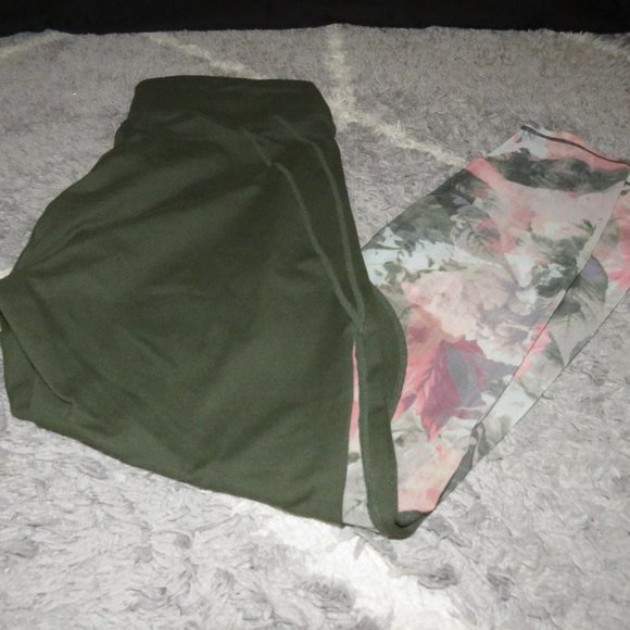 Fabletics | Pants & Jumpsuits | Fabletics Greenfloral Mesh Leggings Xl ...